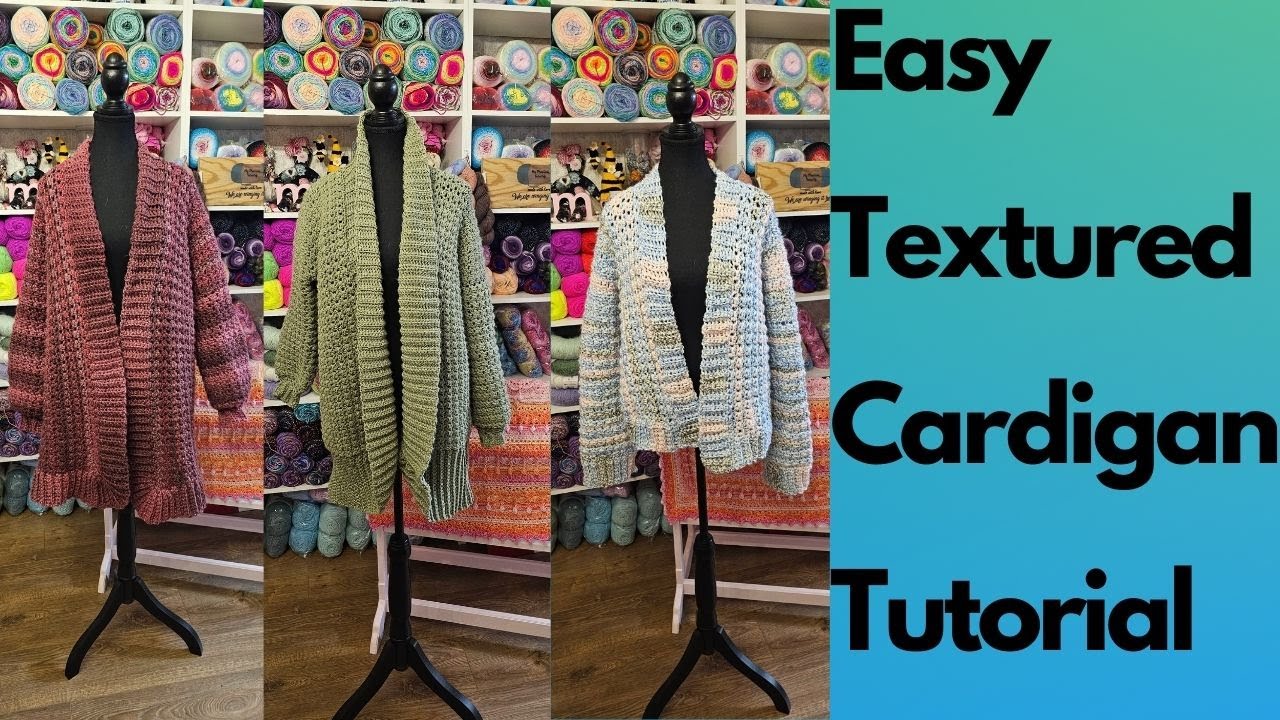 Easy Textured Cardigan Tutorial - YouTube