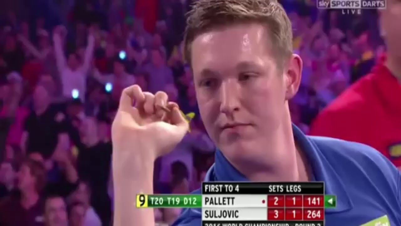 David Pallett 9 Dart Attempt 2016 WDC Second round - YouTube