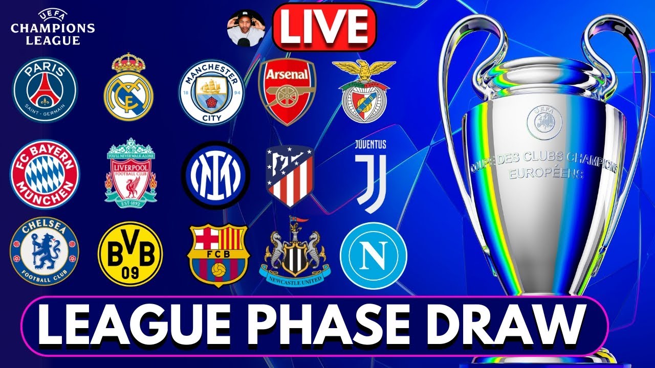 🔴UEFA CHAMPIONS LEAGUE DRAW LIVE | League Phase Pot | UCL Draw Results ...