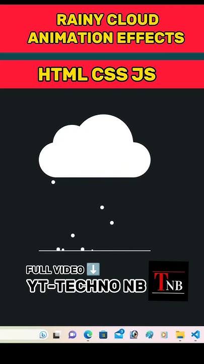 Rainy Cloud Animation Effects With Html Css And js#javascript#shorts#coding #htmlcss# ...