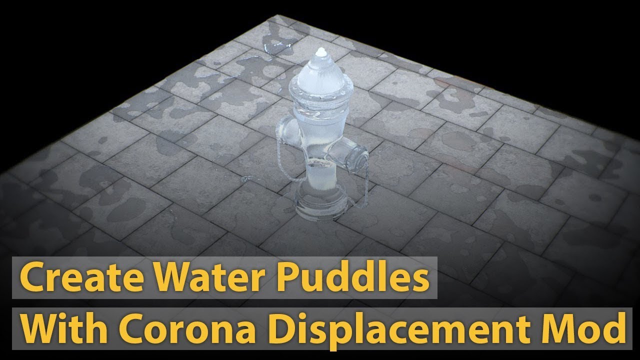 How to create water on the floor in 3DsMax with Corona Displacement Mod ...