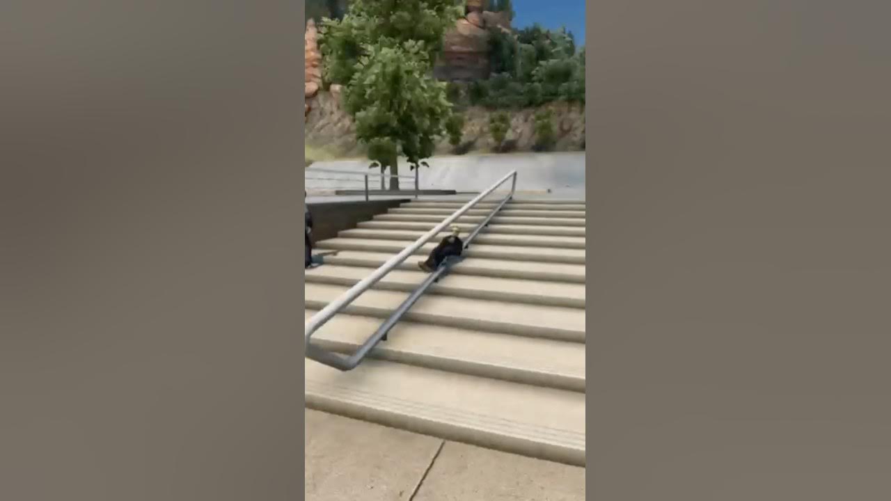grind through railing #skate3 - YouTube