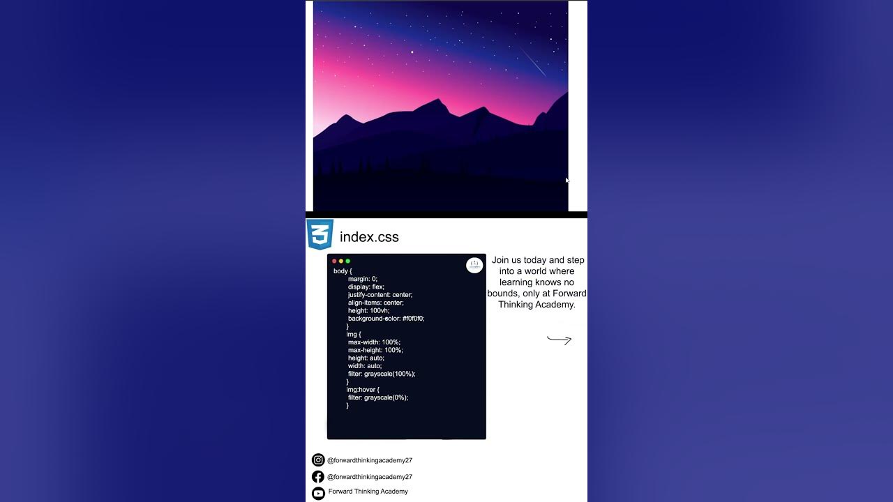Creating Grayscale Image Filter With Html And Css Youtube Tutorial Htmlacademy Codingtips