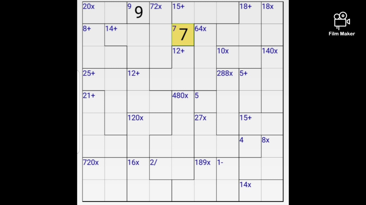 9X9 Mathdoku 26 May 2020 - YouTube