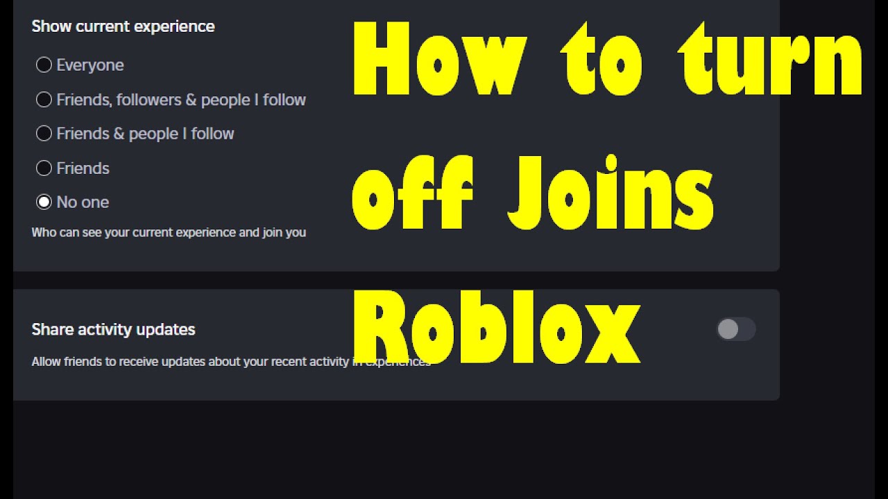 How to turn your joins off in Roblox 2025 - Full guide - YouTube