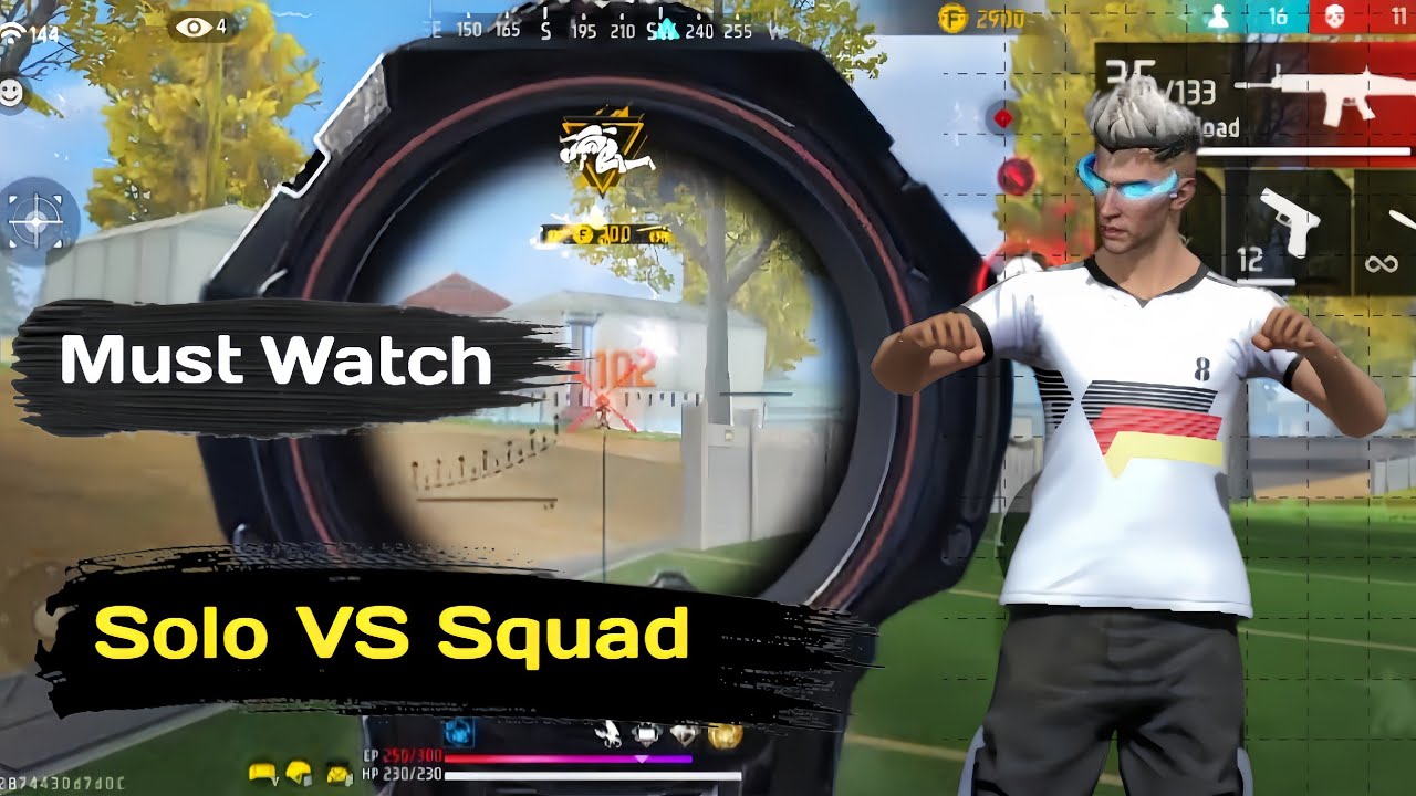 Free Fire King In ( Solo VS Squad ) Gameplay | Garena Free Fire - YouTube