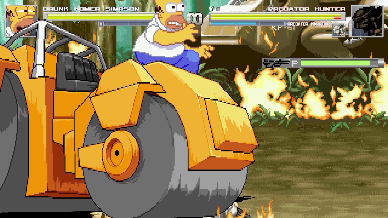 AN Mugen #221: Drunk Homer Simpson VS Predator Hunter & Predator ...