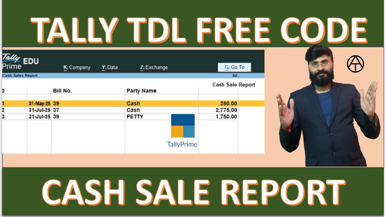 🔥 TDL Tutorial: How to Create Cash Sales Report in Tally | Custom ...