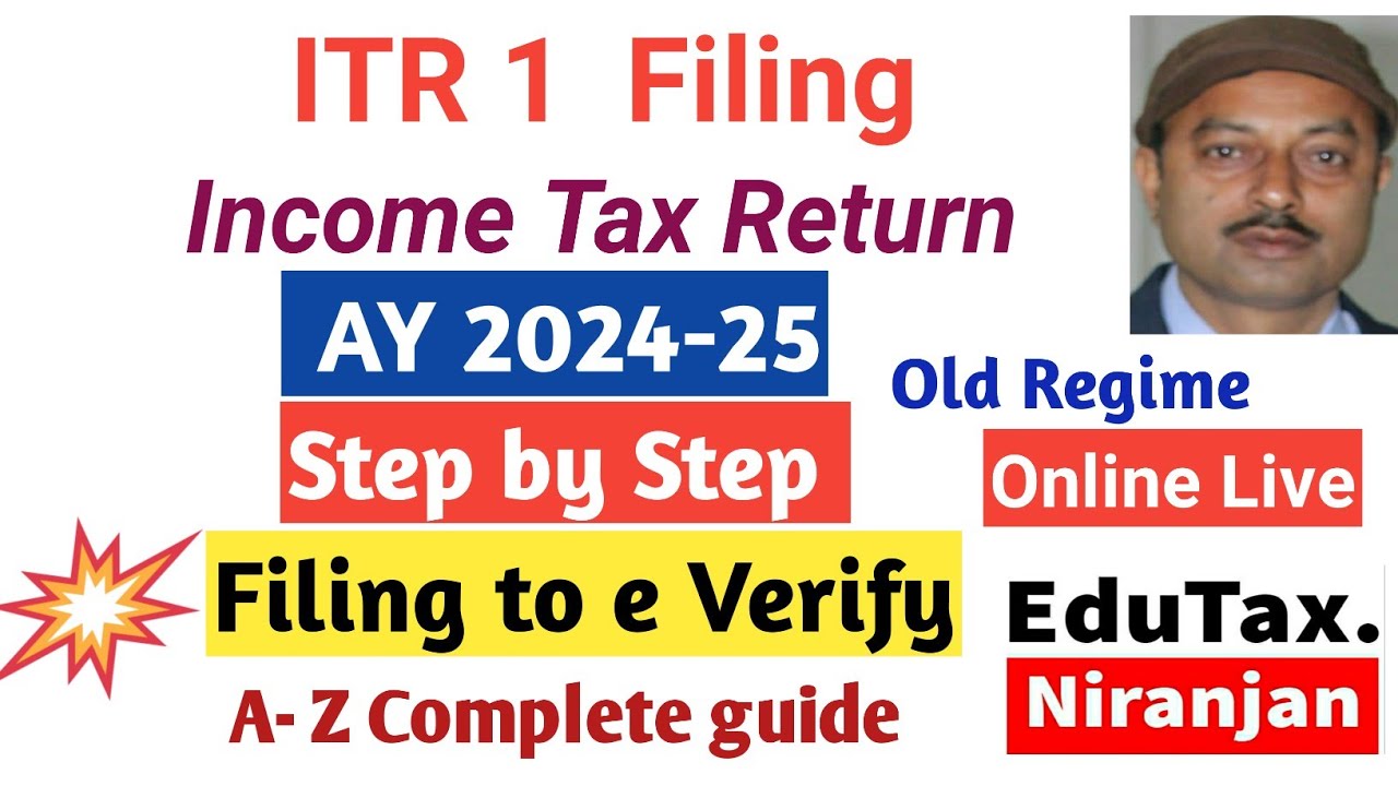 Income Tax Return Filing(ITR 1) Online live AY 24-25, Step by step ...