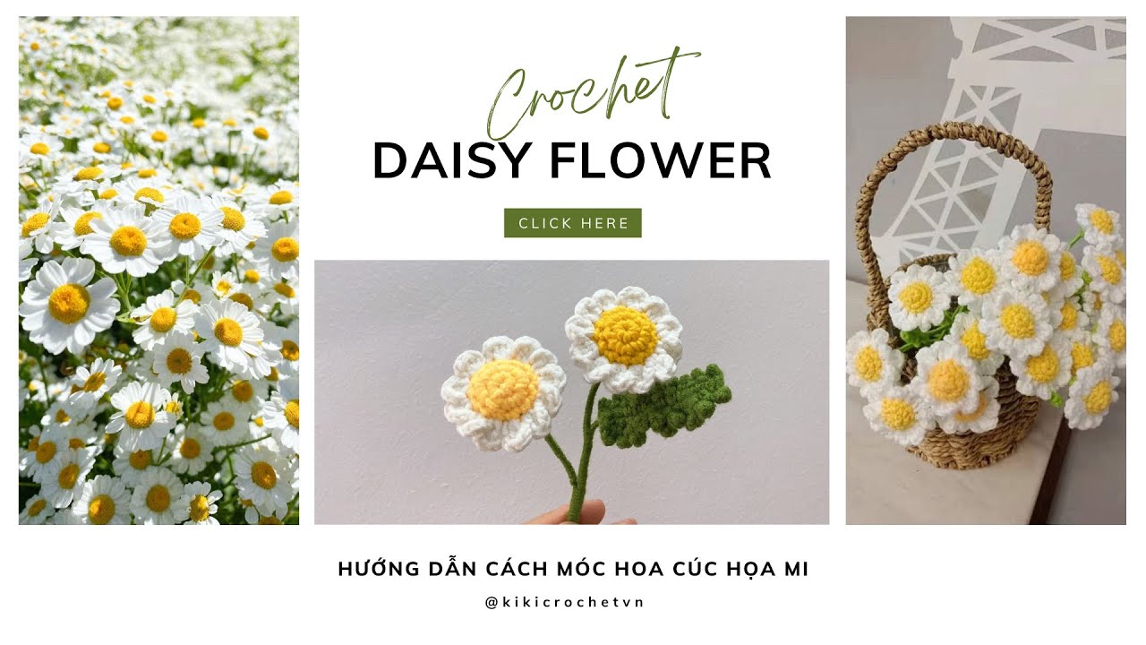 🌼 Crochet Daisy Flower For Beginners | Kiki Crochet - YouTube