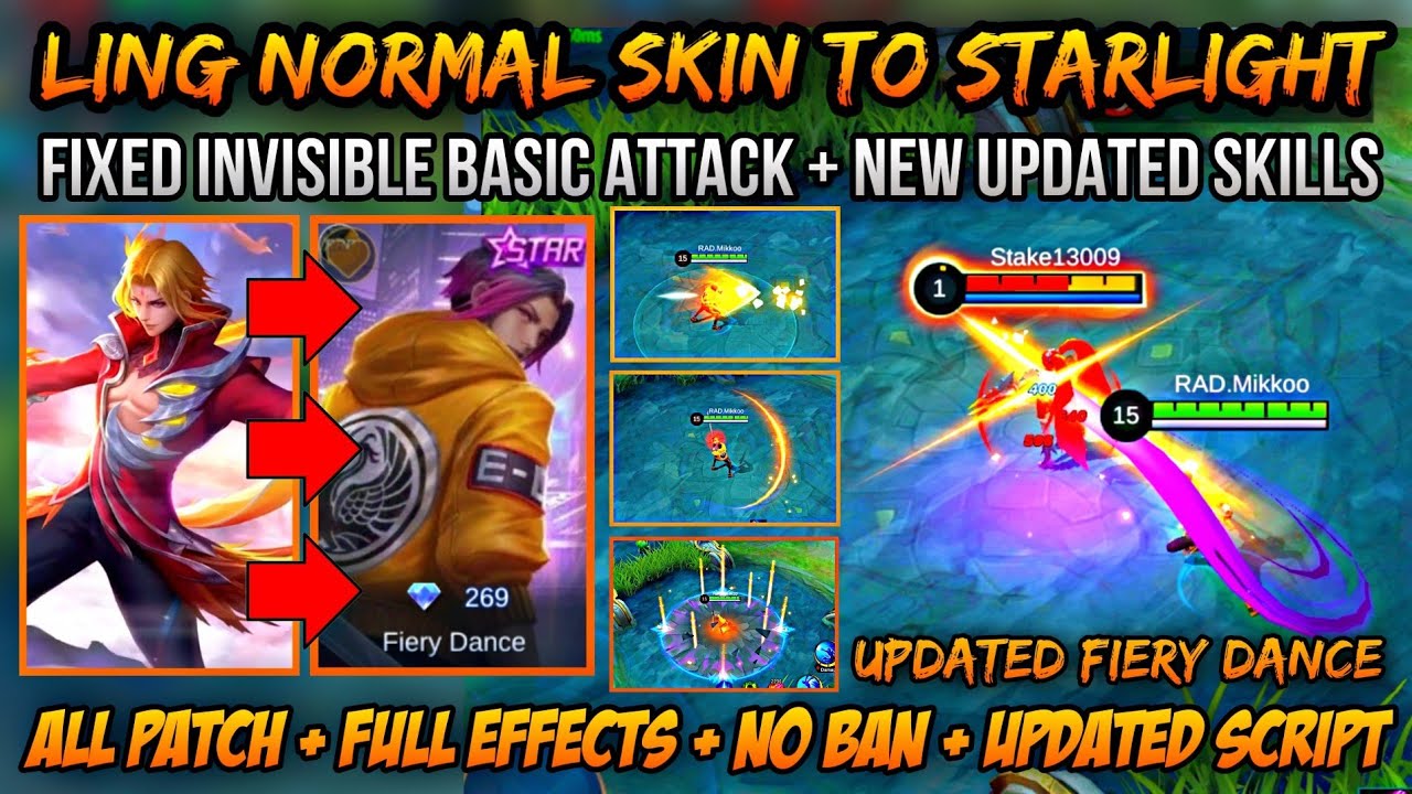 ️ LING NORMAL SKIN TO STARLIGHT SKIN SKIN SCRIPT - LING FIERY DANCE TO ...