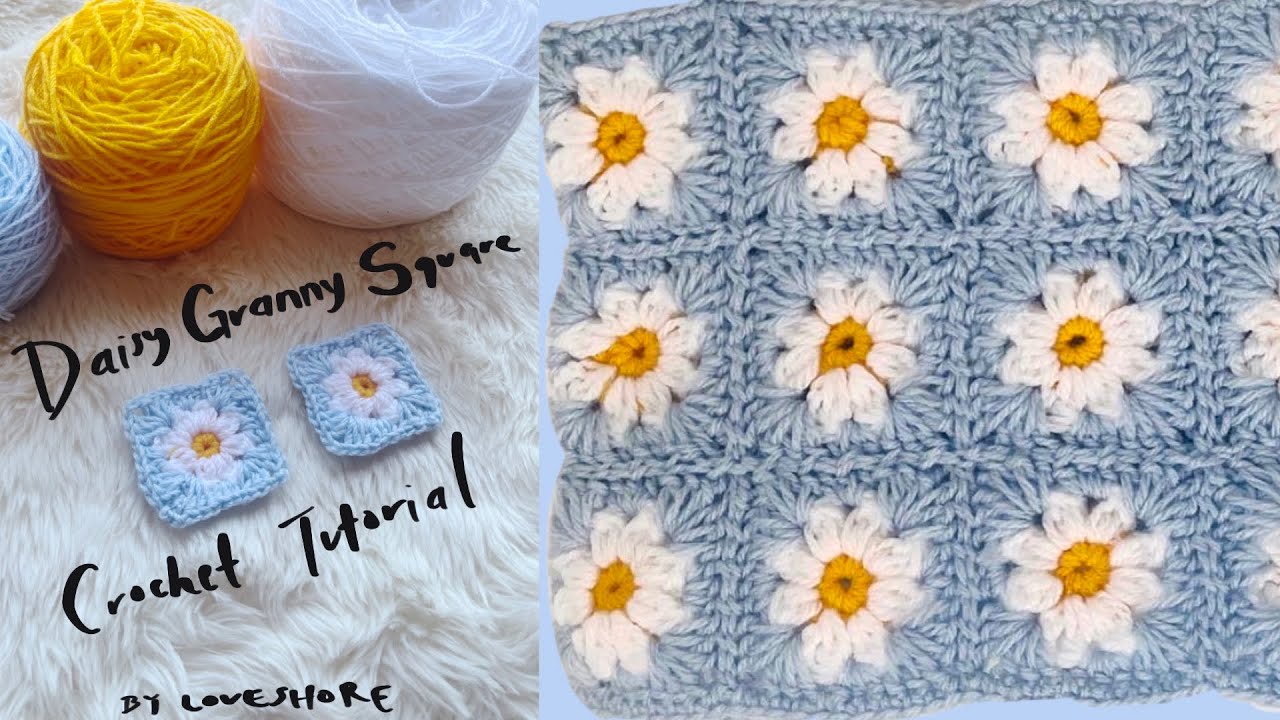 *EASY* Daisy Granny Square | Crochet Tutorial - YouTube