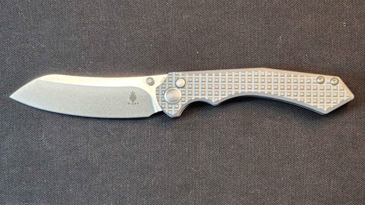 KIZER CLAIRVOYANT ALUMINUM FRAG 154CM, #knifereview #knifedisassembly # ...