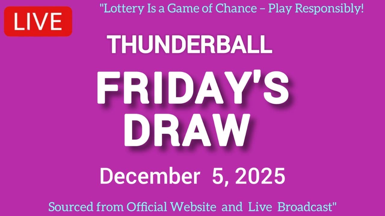 National Lottery Thunderball draw live tonight results from friday 05 ...