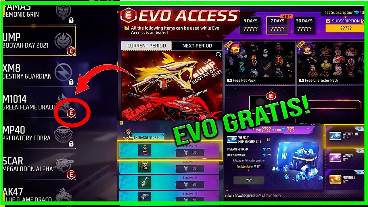 EVO ACCESS Elige 1 Evolutiva Gratis Free Fire Nueva Versión Actualización Nuevo evento ...