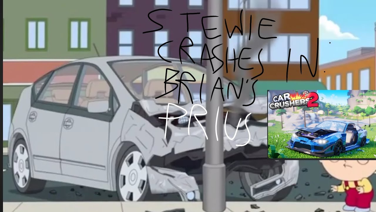 Stewei crashes Brian Prius in Car Crusher 2#familyguyscene - YouTube