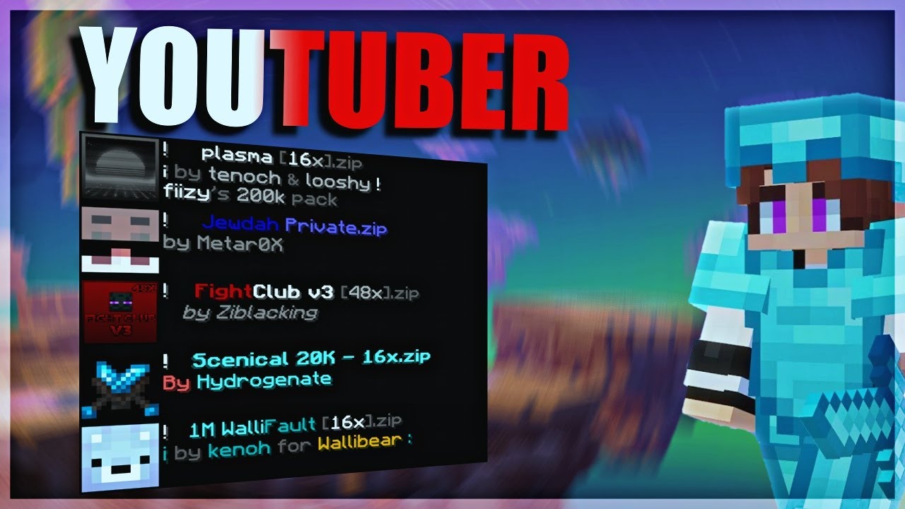 Top 5 YOUTUBER Texture Packs! (FPS Boost/1.8.9) - YouTube
