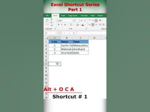 Most useful excel shortcuts part 1 #Shorts - YouTube