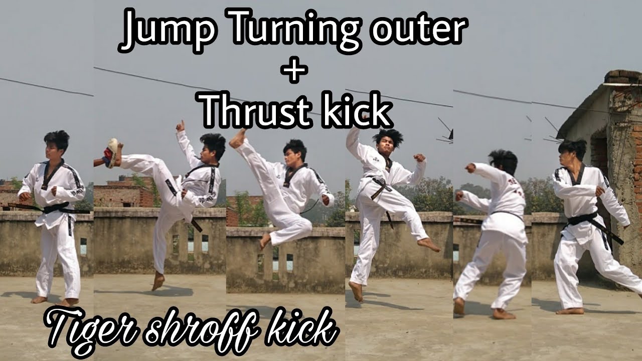 Jump Turning outer+Thrust Kick//Tiger shroff kick//Sahil Gurung - YouTube