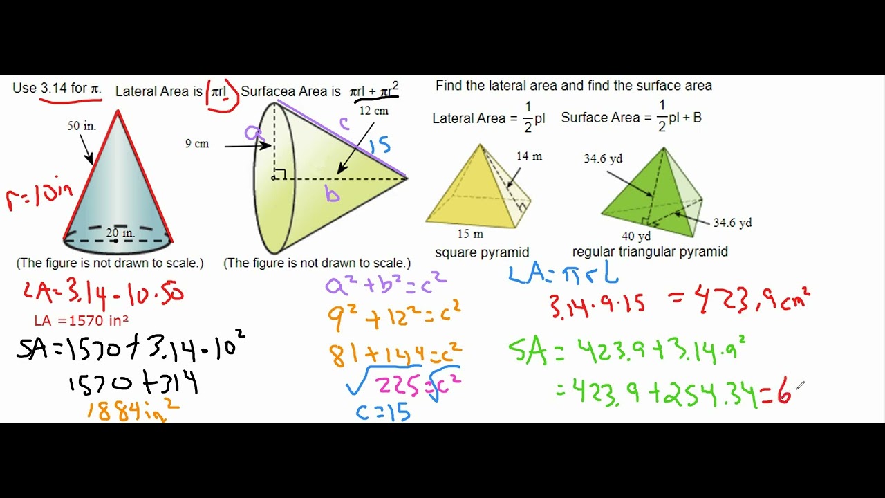 SA and LA Pyramids and Cones - YouTube