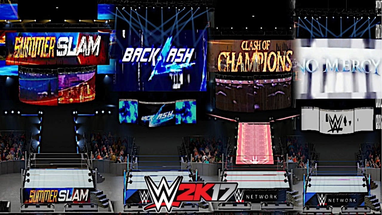 WWE 2K17: New Era PPV Arenas So Far! (SummerSlam, BackLash, Clash of ...
