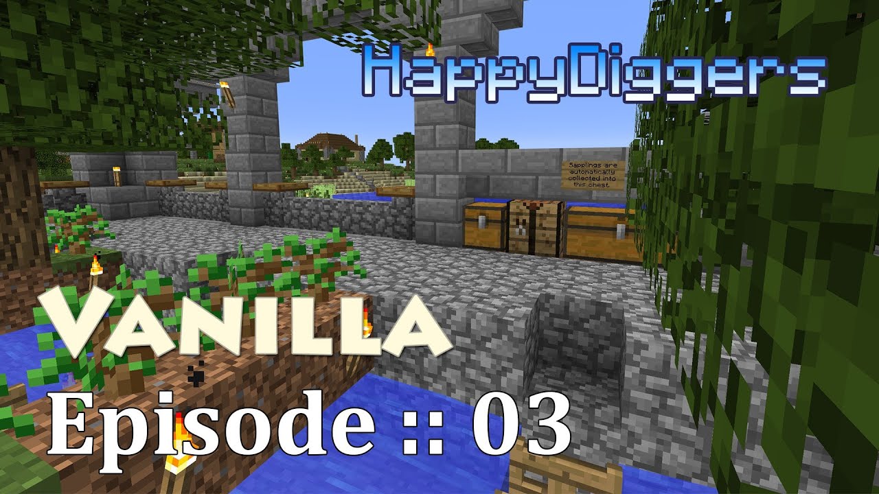 Minecraft Vanilla E03 Tree Farm and Item Elevator tutorial pt2 - YouTube
