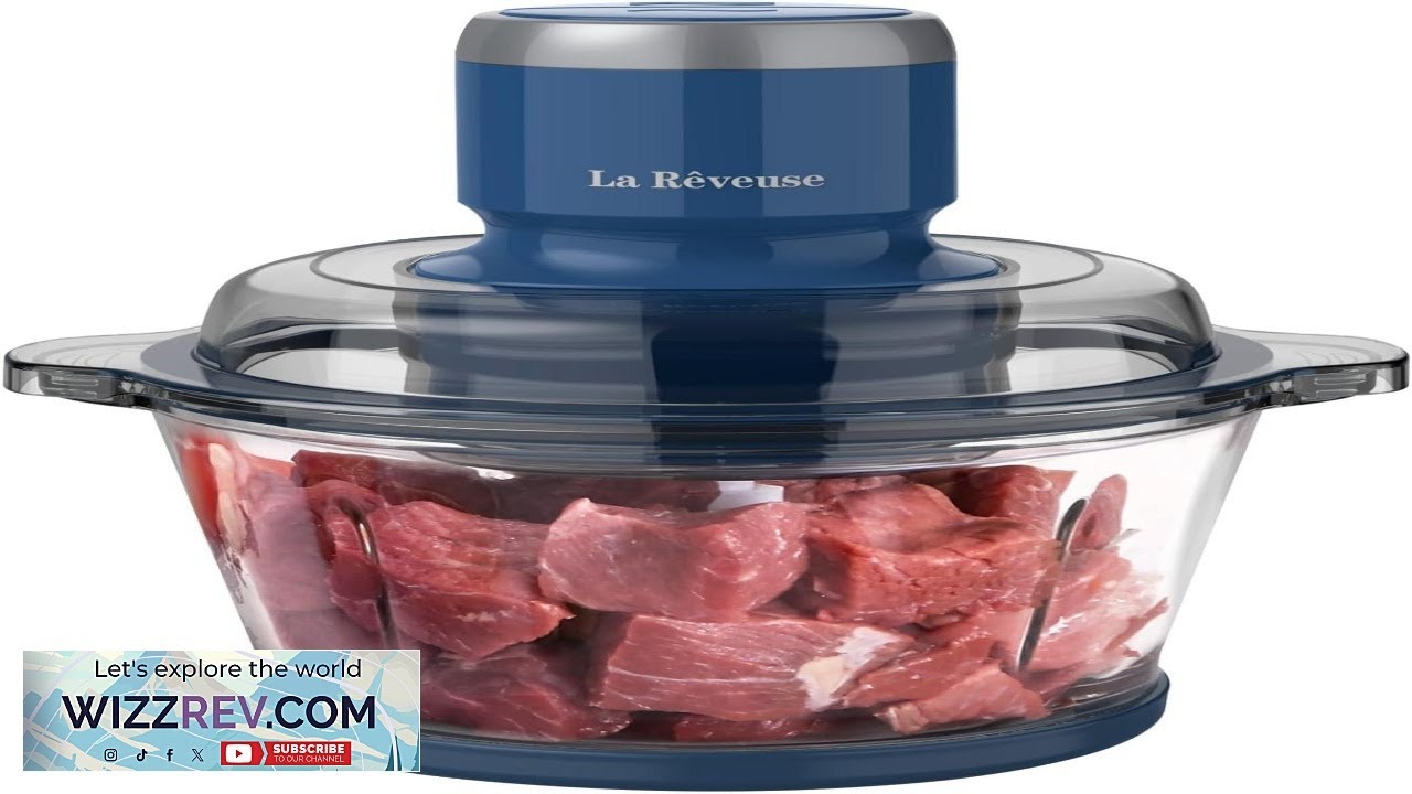 La Reveuse Food Processor Electric Food Chopper with 7 Cup (1.7L) Glass ...
