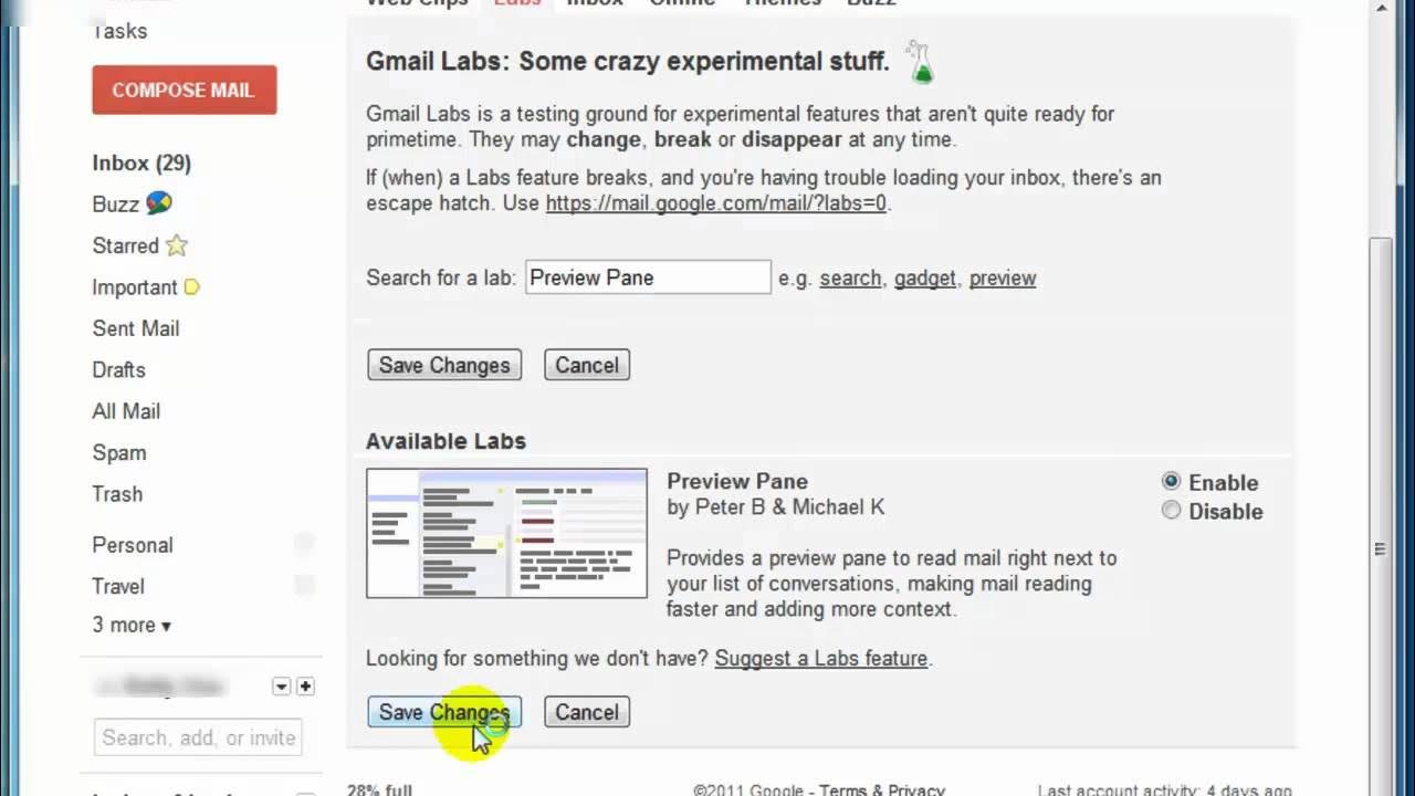 How To Enable Gmail Preview Pane | Technobuzz.net - YouTube