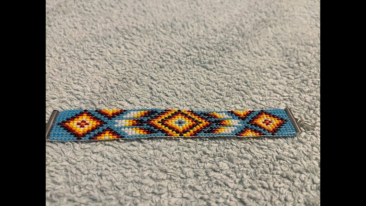 How I make Native American style bracelet part 2 , bead loom handmade ...