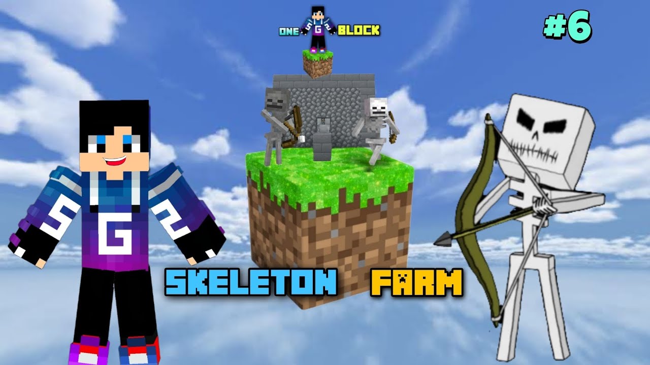 I Made A Skeleton Spawner XP Farm | Minecraft One Block | #6 - YouTube