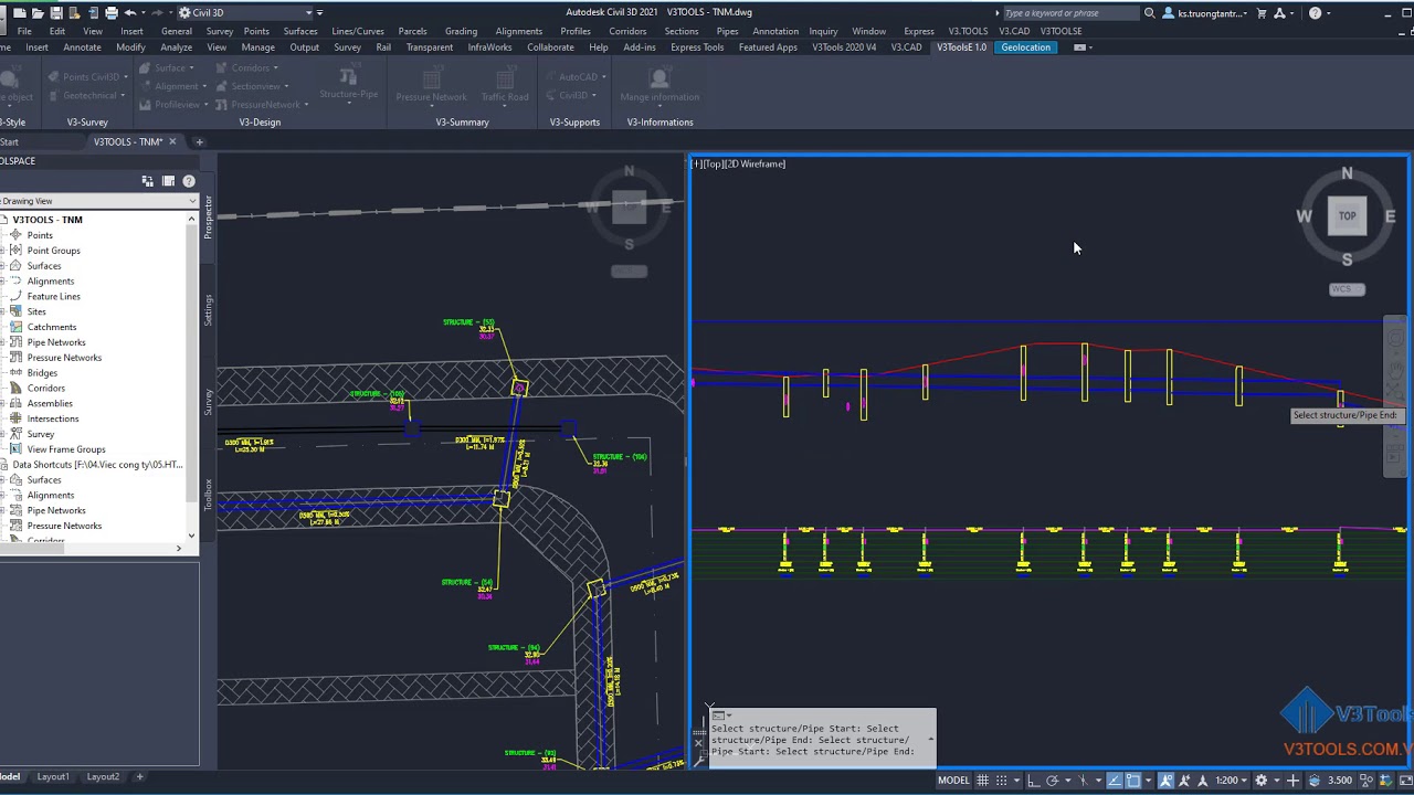 Modify quickly Pipe Pressure on ProfileView in Civil3D - YouTube