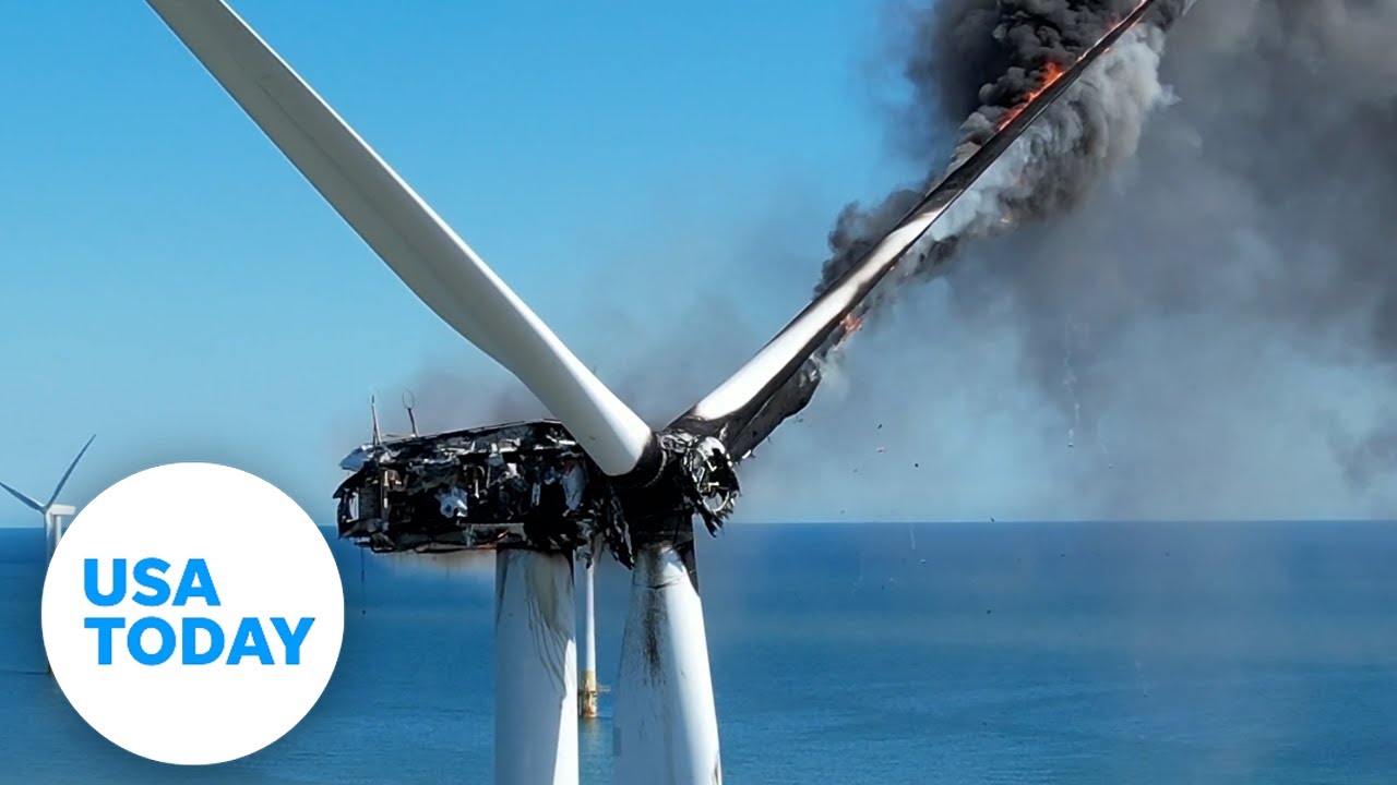 Wind turbine catches fire off British coast prompting evacuations | USA ...