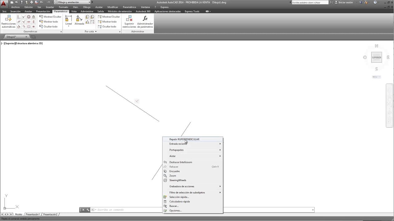 Autocad: parã¡metro perpendicular | Bibliocad