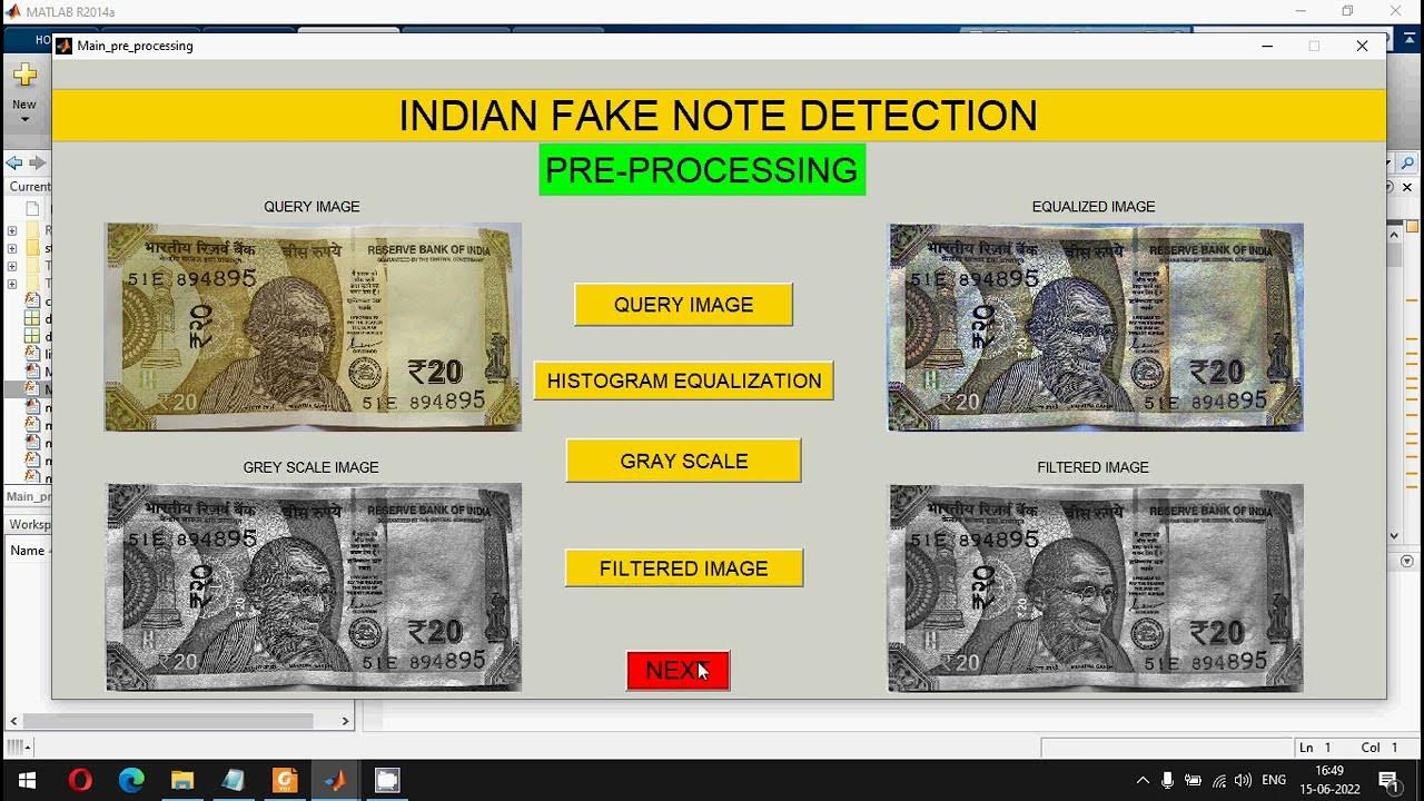 Indian Currency Denomination Recognition and Fake Currency Identification | MATLAB - YouTube