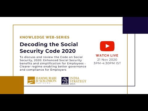 [Live Webinar] Decoding The Social Security Code 2020 - YouTube