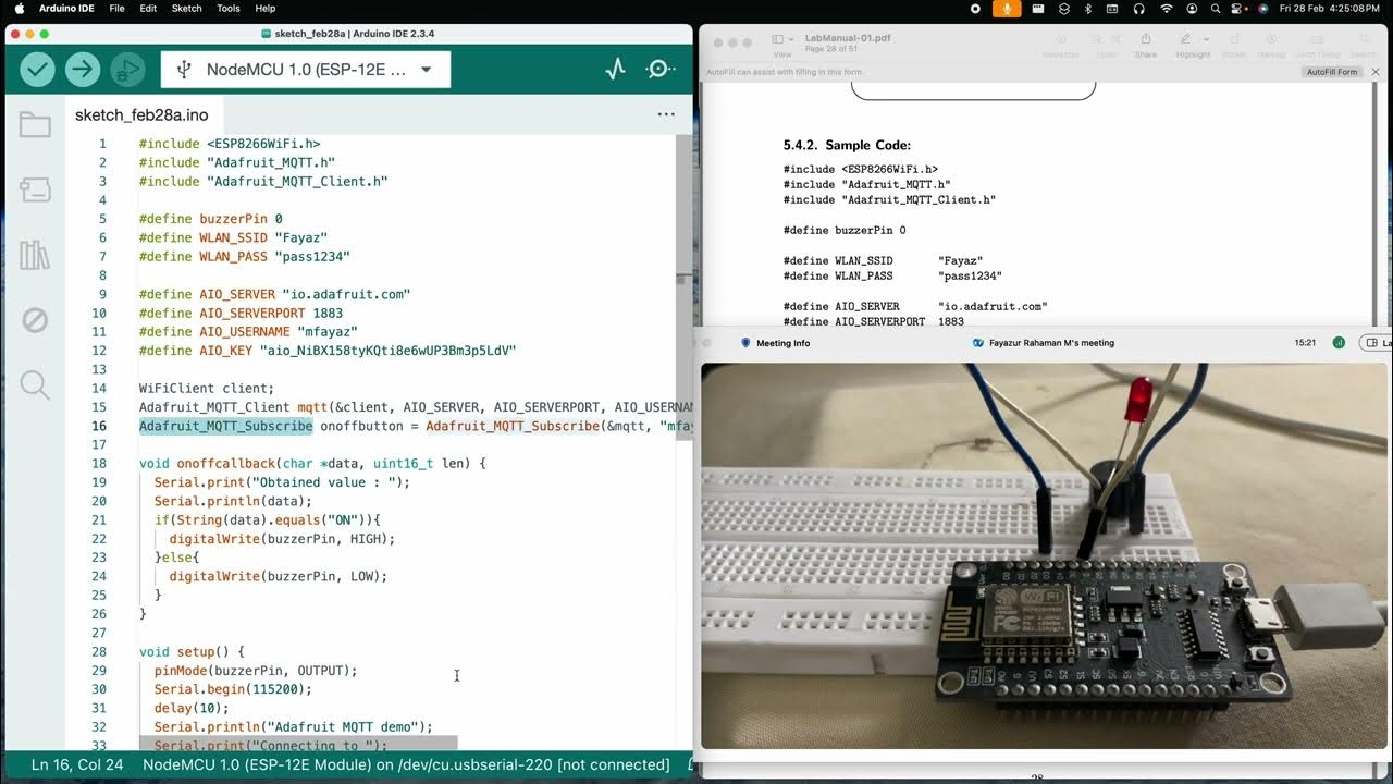 IoTAP Lab | Exp 05 | Switching Lights On/Oﬀ Remotely using NodeMCU with Adafruit IO - YouTube