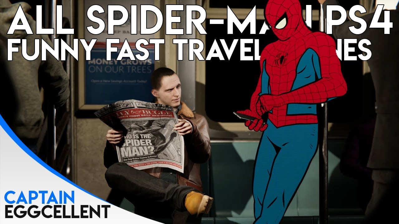 All Spider-Man PS4 Funny Fast Travel Scenes - YouTube