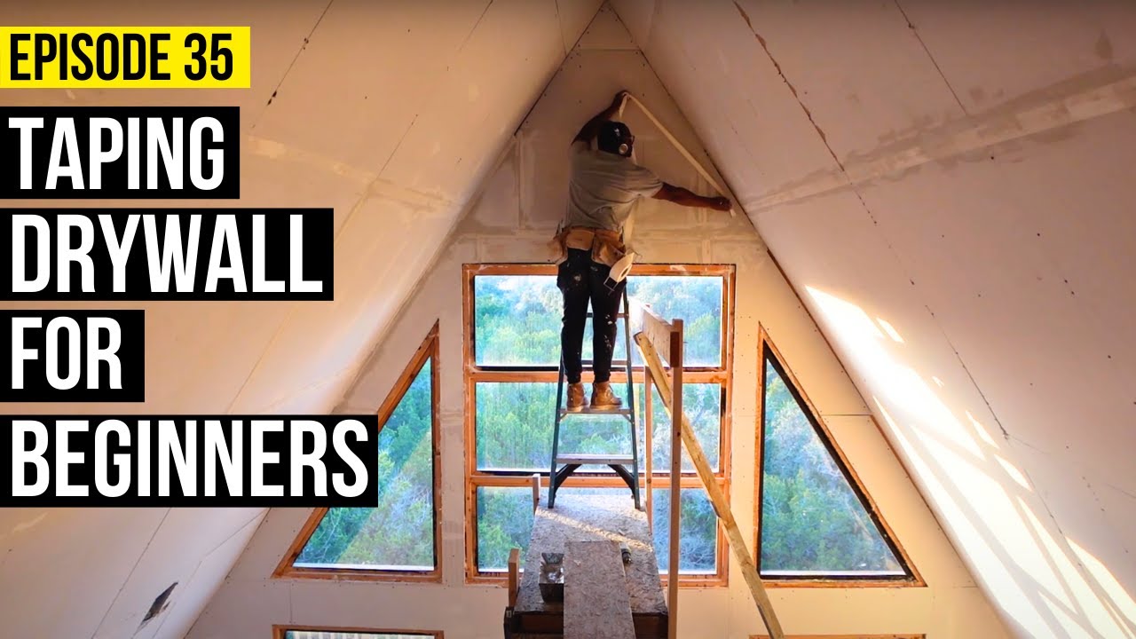 How To Mud & Tape Drywall For Beginners | DIY A-Frame Build | Episode ...