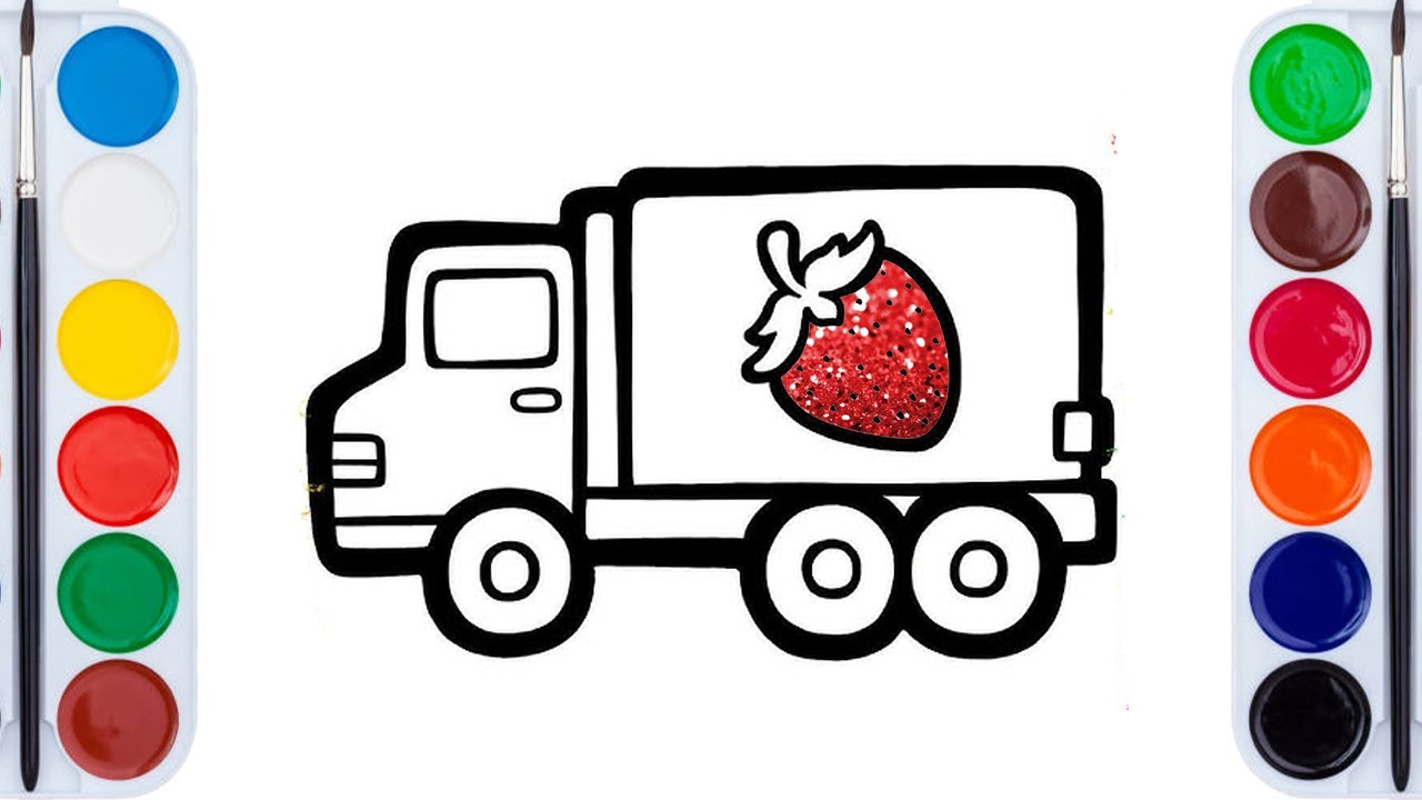 Semi-Trailer Truck Drawing, Painting and Coloring for kids and Toddlers ...