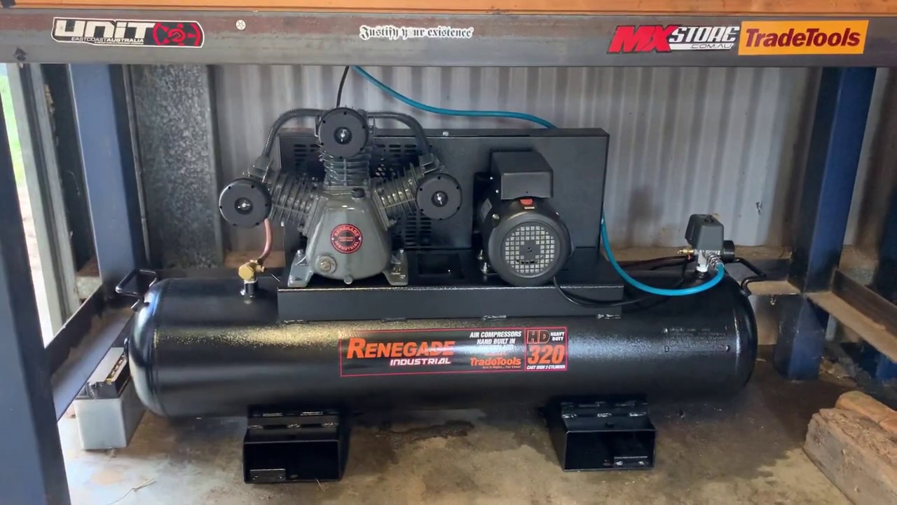 New workshop equipment Renegade air compressor - YouTube