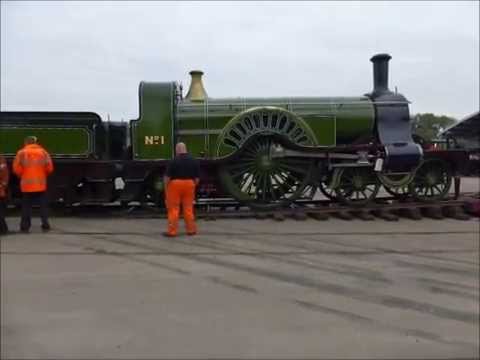 Great Northern Railway " Stirling Single" No 1 being turned at NRM ...