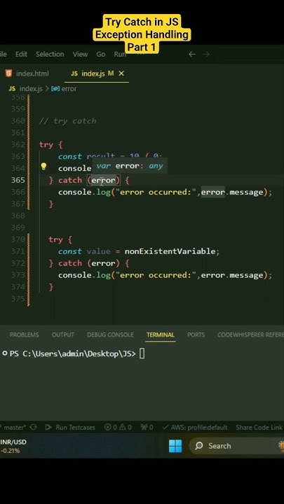 Try Catch Exception Handling Part 1 Javascriptengineer Jstutorial