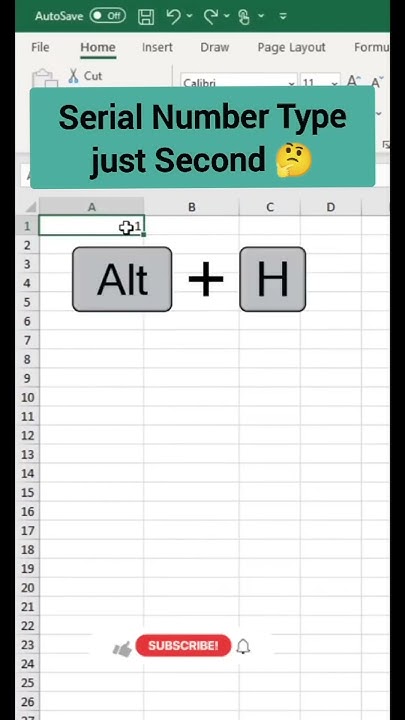 Seriel Number Type Just Second Exceltips Exceltricks Excelformula Newexcel Youtube