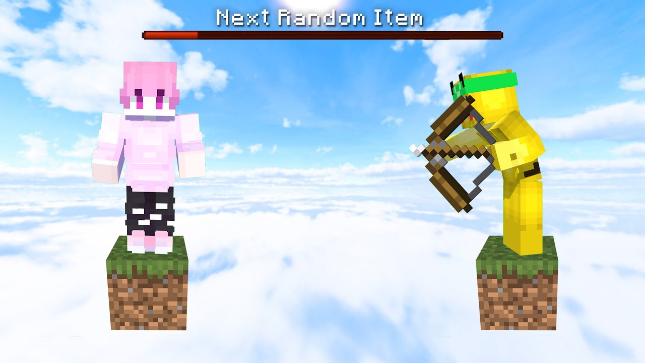 We Get A Random Item Every 10 Seconds In Minecraft Skywars! - YouTube