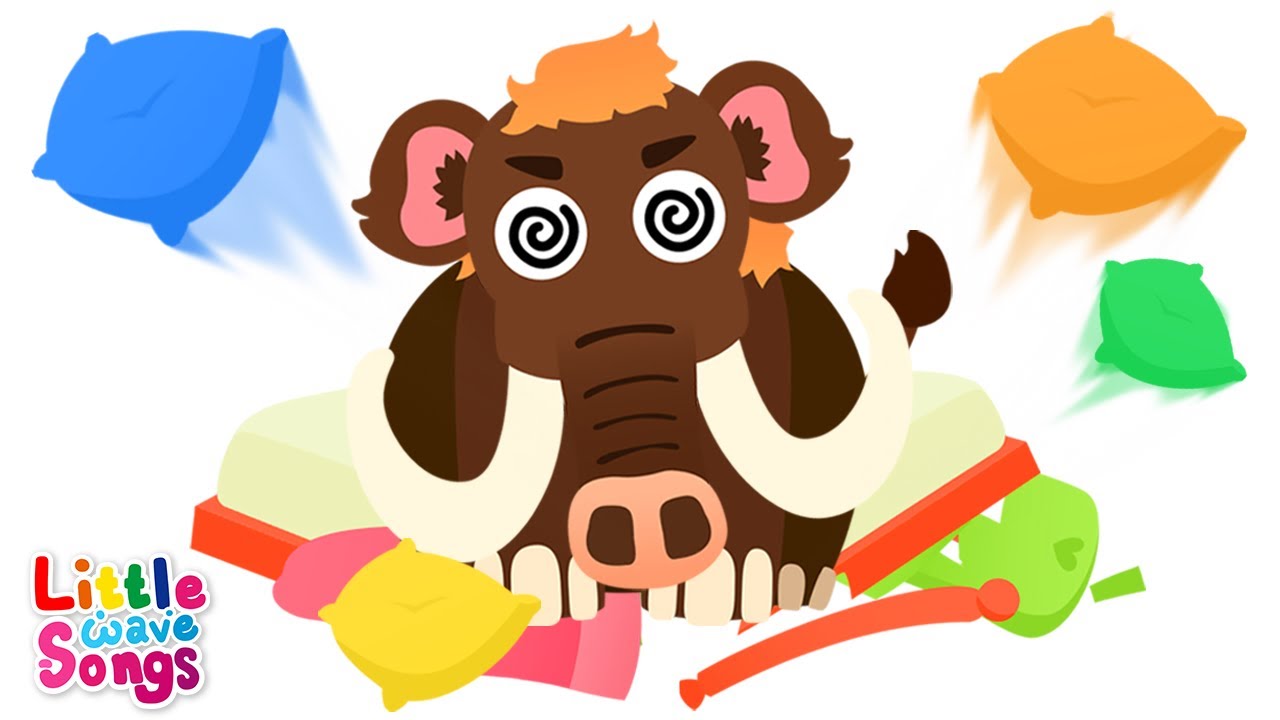 Five Giant Mammoths Jumping on the Bed | Nursery Rhymes For Kids ...
