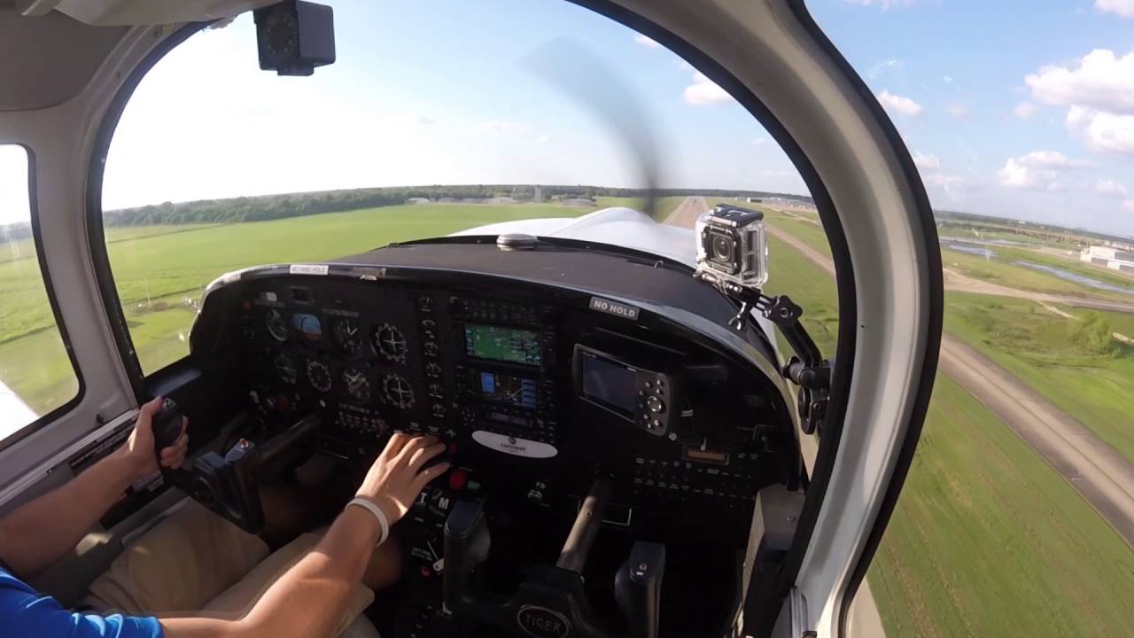 GoPro With ATC | Grumman Tiger Takeoff | KSGR - YouTube