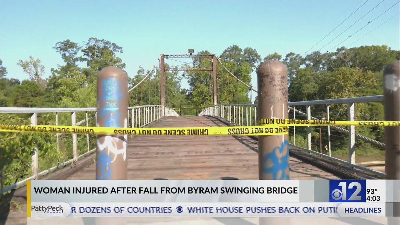 Woman injured after fall from Byram Swinging Bridge - YouTube
