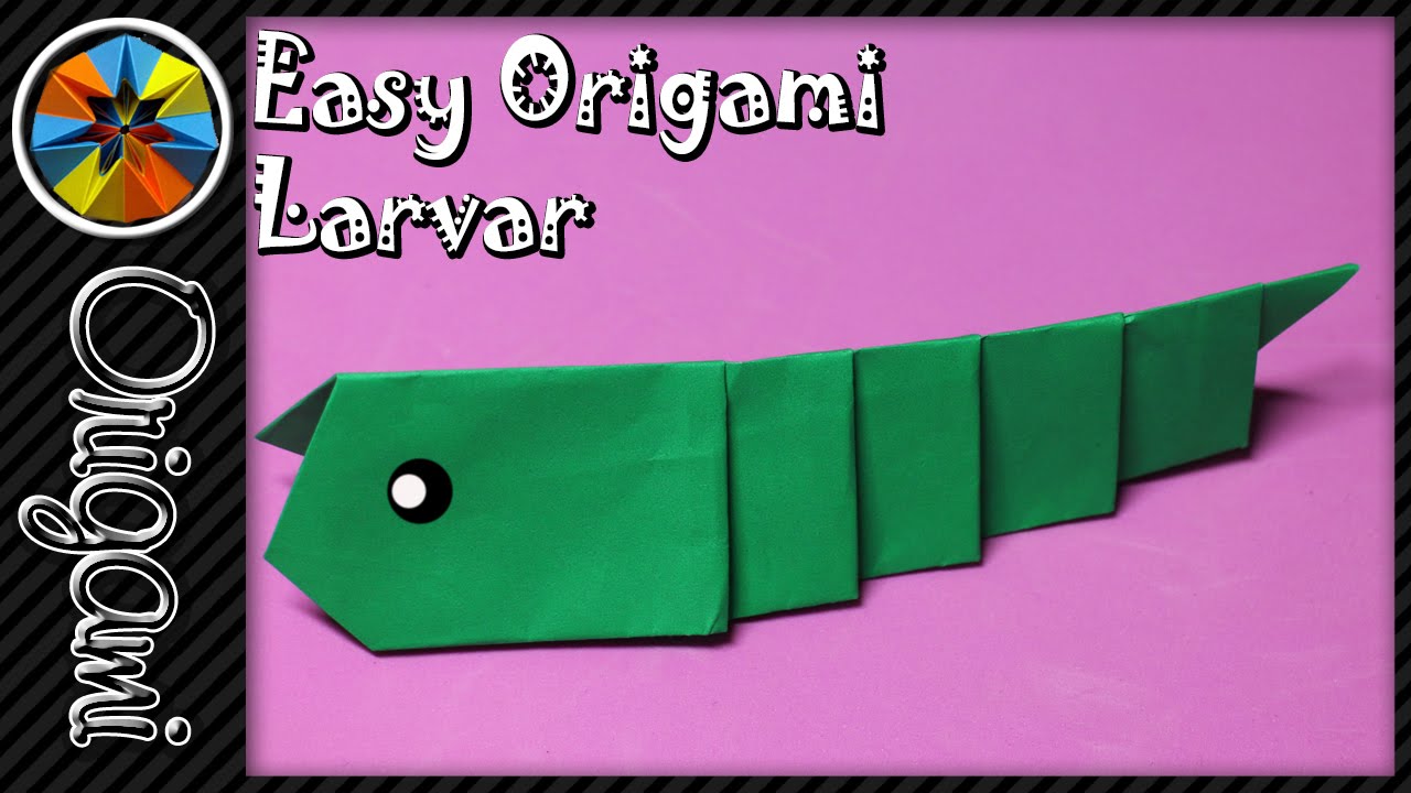 how to make a paper larva, caterpillar, grub origami 애벌레접기 - YouTube