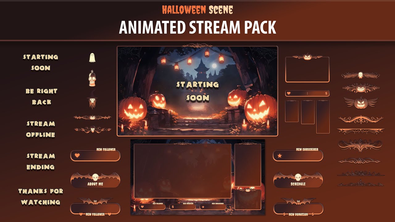 Halloween Stream Overlay Pack | Animated Twitch Overlay | Path to ...