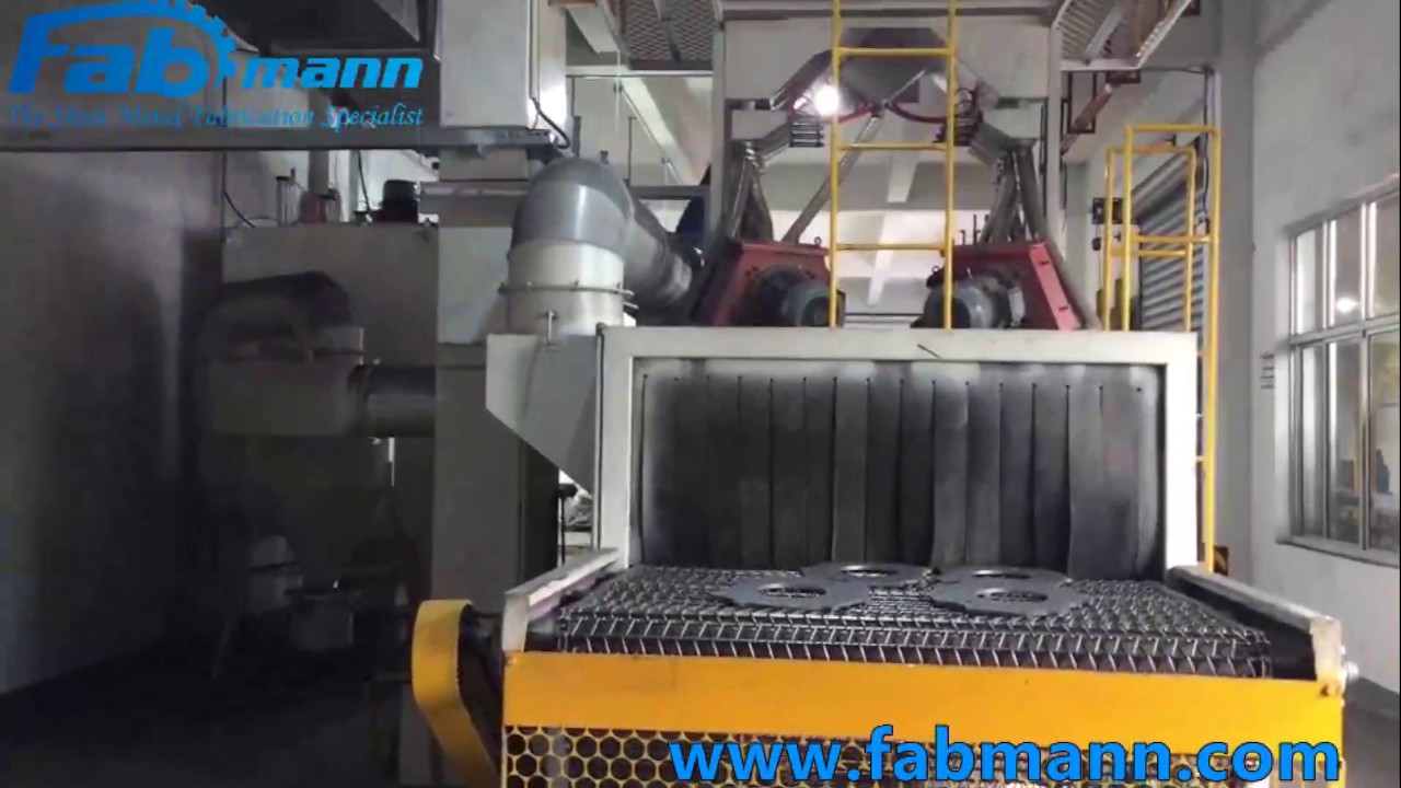 sand blasting line - YouTube